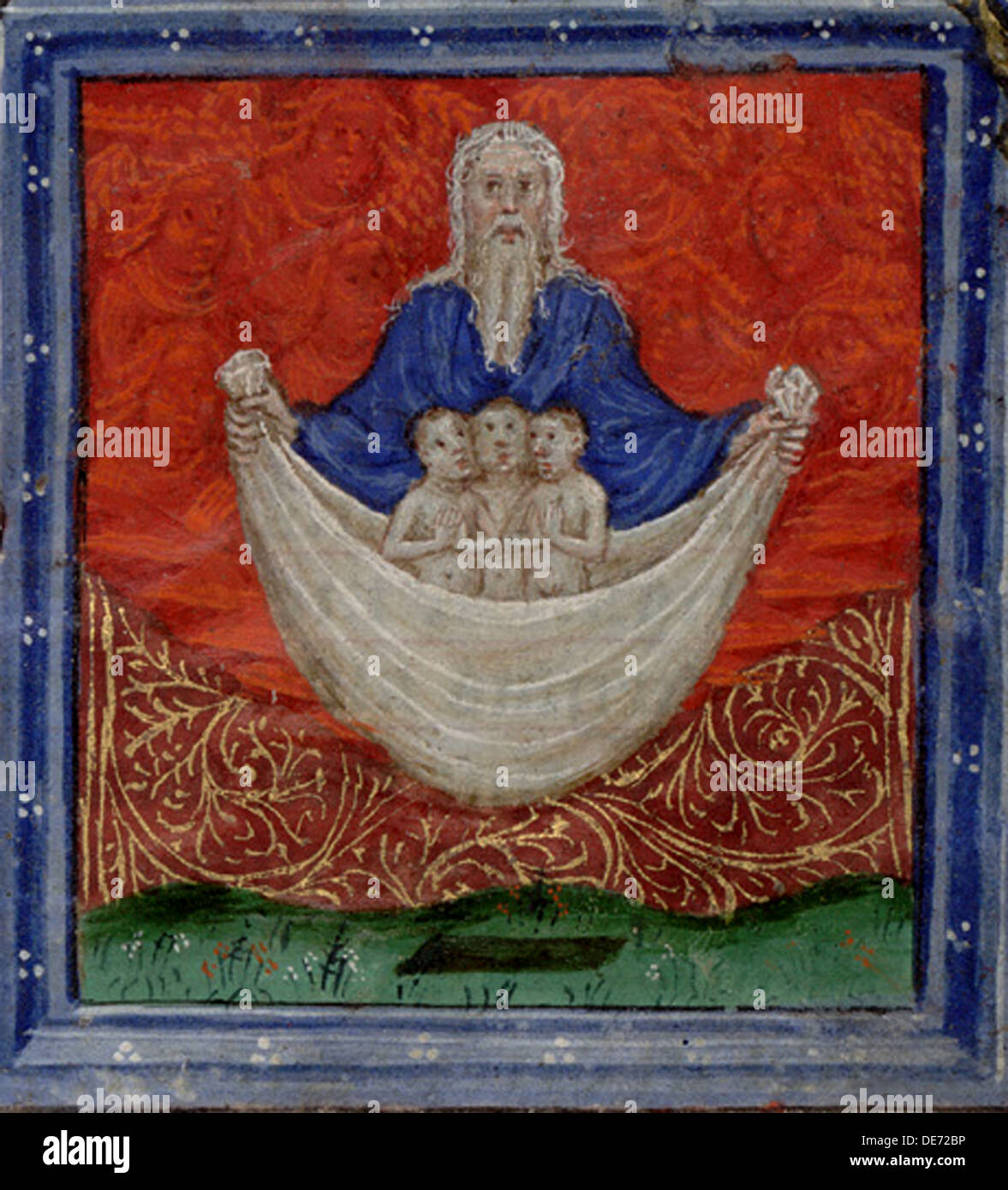 God the Father with three souls, being raised from the dead (Book of ...