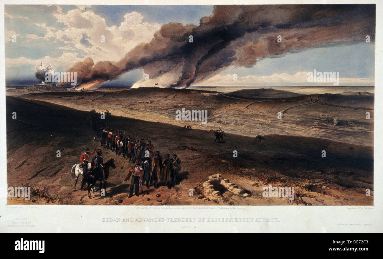 The Redan and the British trenches. Artist: Simpson, William (1832-1898 ...