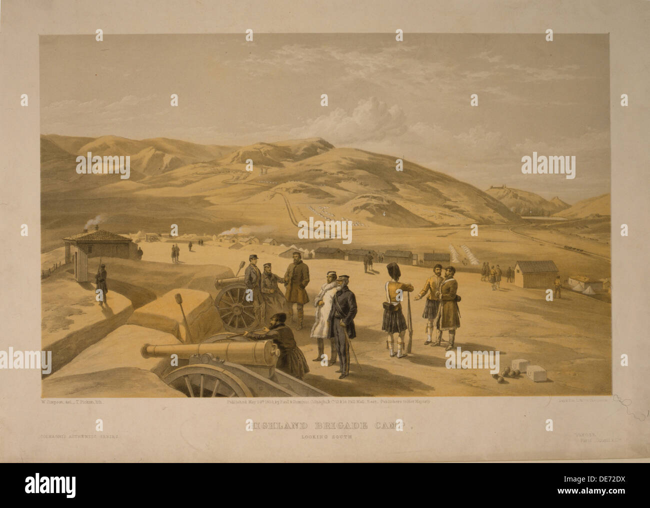 Highland Brigade camp, 1855. Artist: Simpson, William (1832-1898 Stock ...