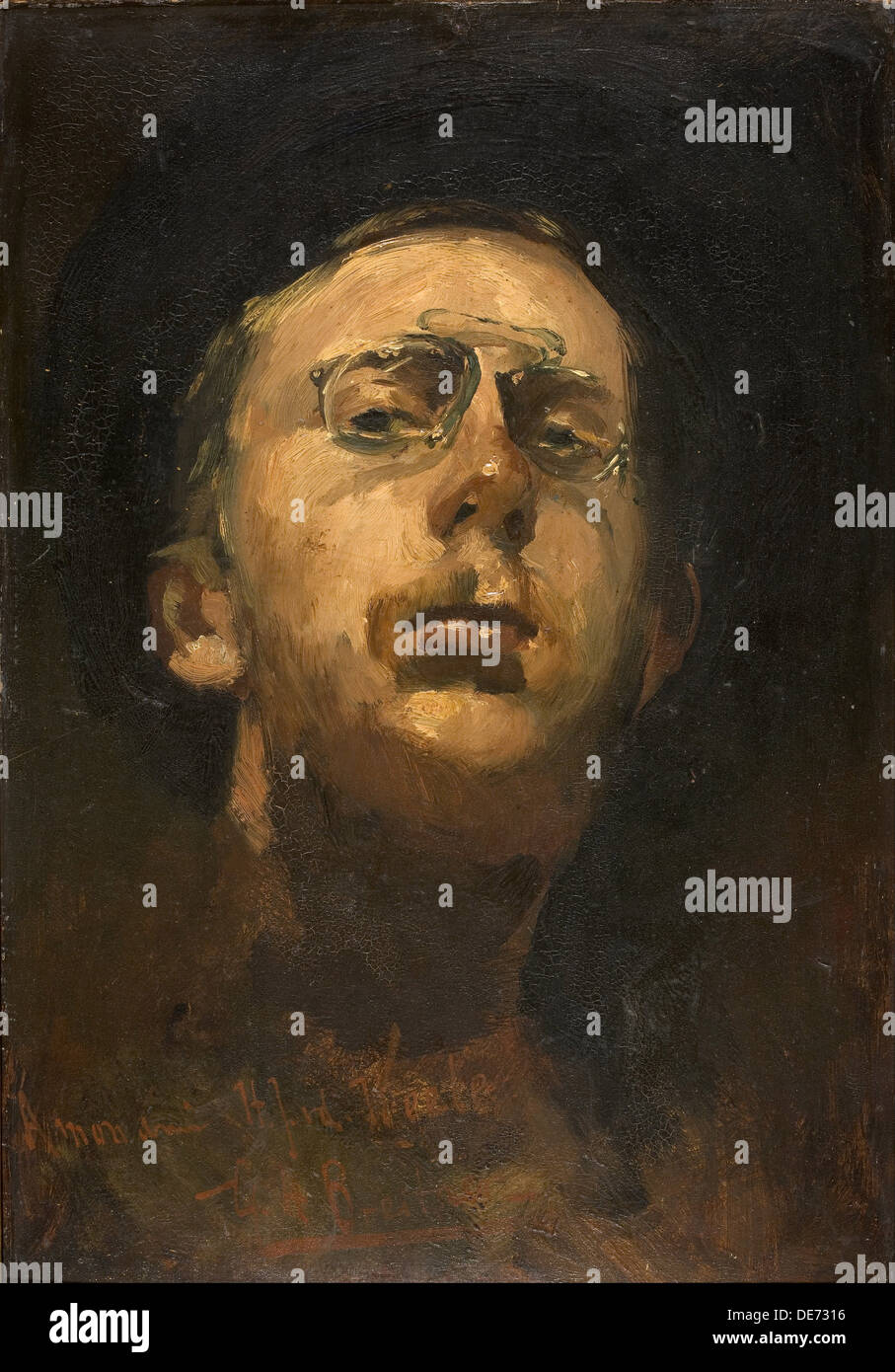 Self-portrait with Pince-nez, c. 1882. Artist: Breitner, George Hendrik ...