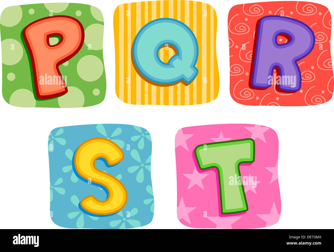 Illustration of Quilt Alphabet Letter P Q R S T Stock Photo - Alamy