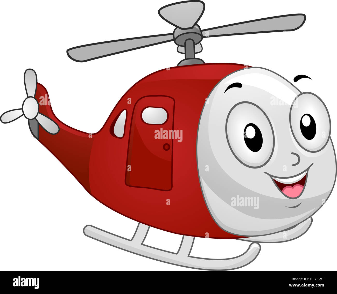 Illustration of Red Helicopter Mascot Stock Photo - Alamy