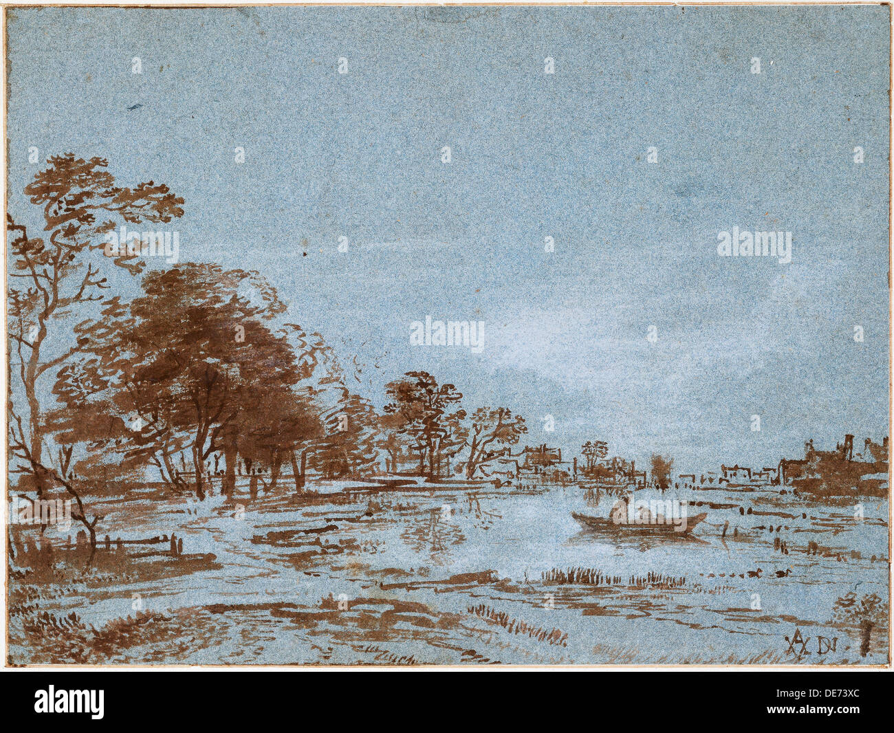 River Landscape by Moonlight, c. 1650-1660. Artist: Neer, Aert, van der ...