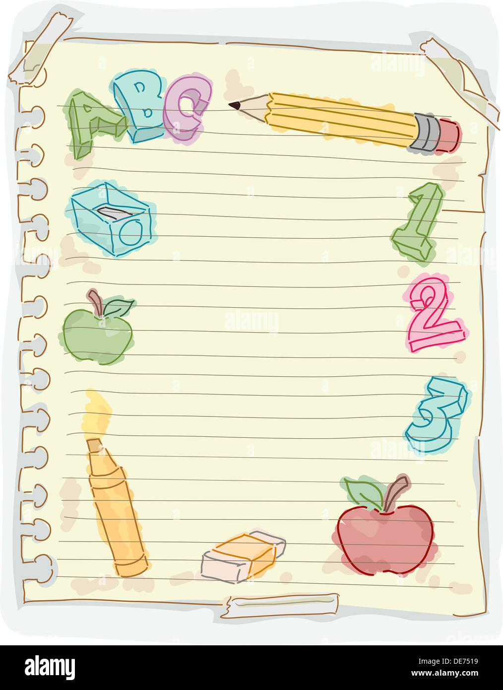Illustration of Education Doodle Paper Stock Photo - Alamy