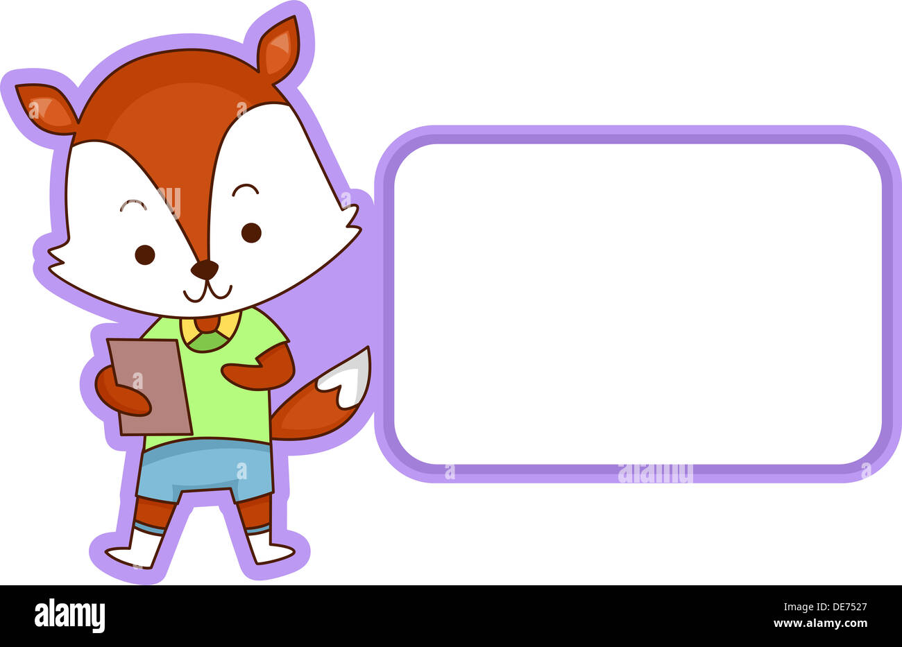 Illustration of Fox Student Label Stock Photo - Alamy