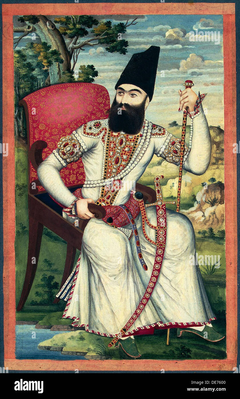 Portrait of Prince Abbas Mirza, ca 1820. Artist: Iranian master Stock ...