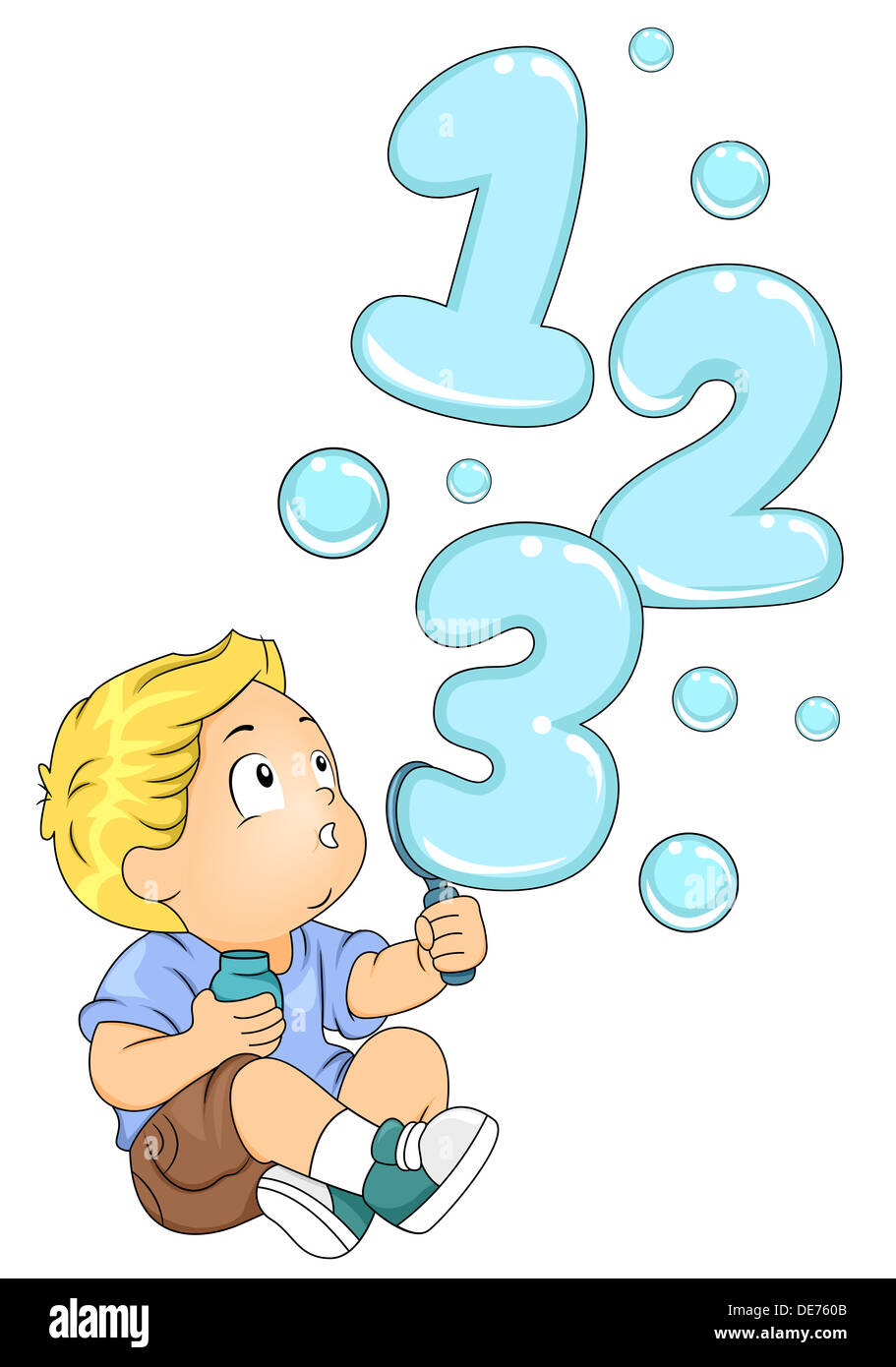 Illustration of a Kid Playing with a Bubble Maker Spouting 123 Stock ...