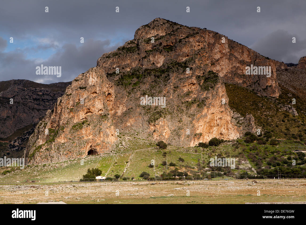 Castelluzzo and Macari mountain scene near San vito lo Capo in the province of Trapani, Sicily ...