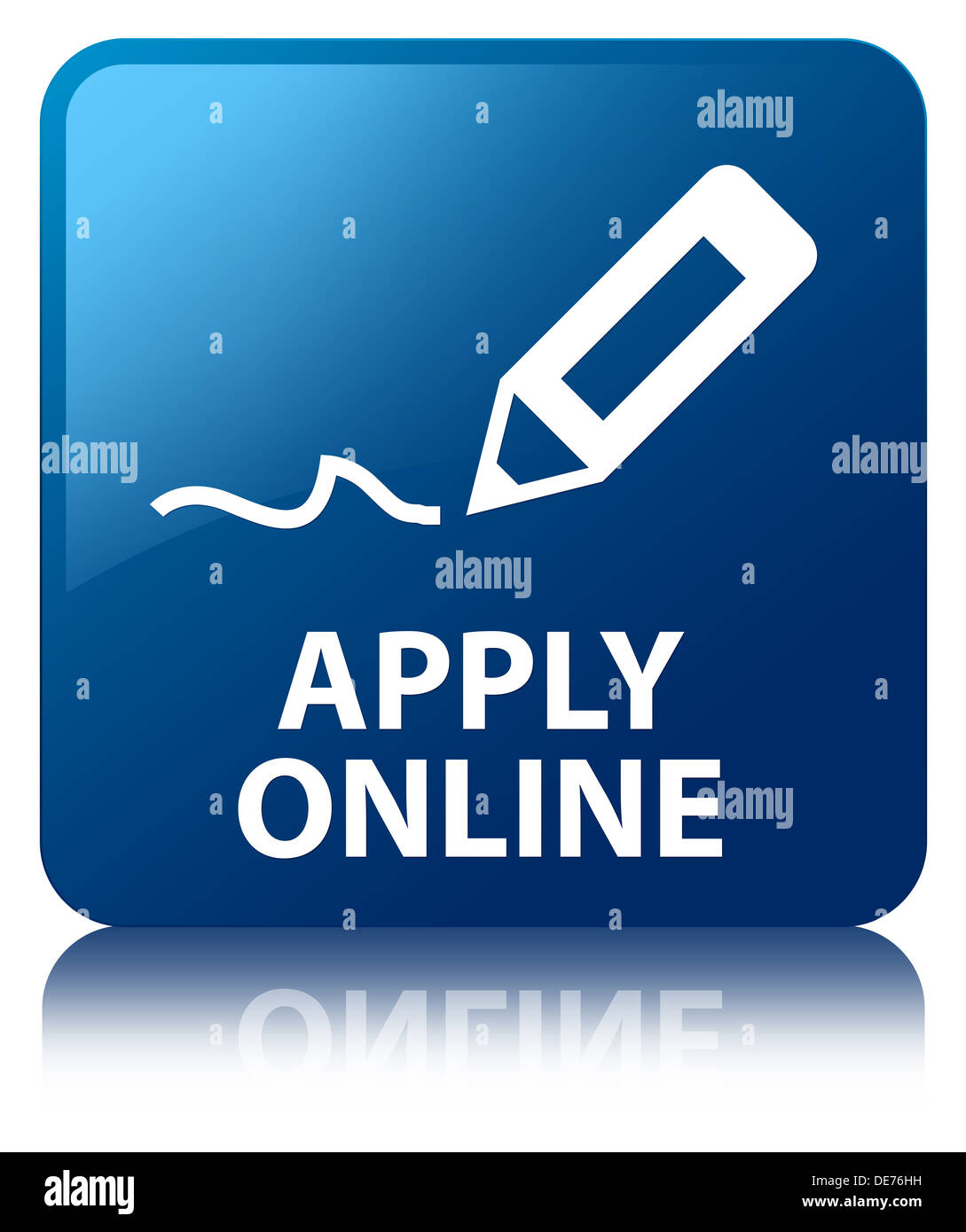 Approved glossy blue square button Stock Photo - Alamy