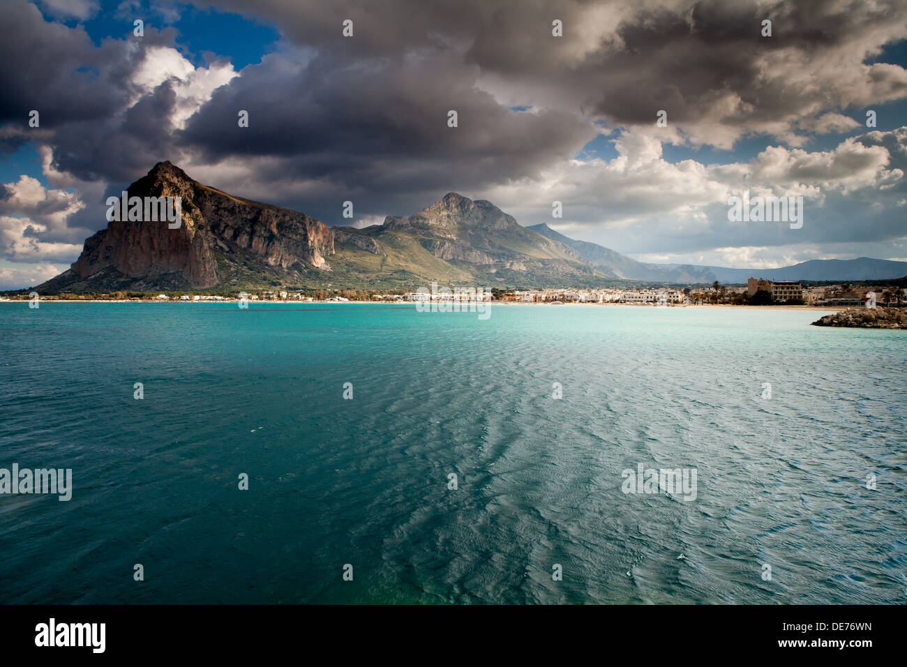 San vito lo Capo bay and Mount Monaco in the province of Trapani ...