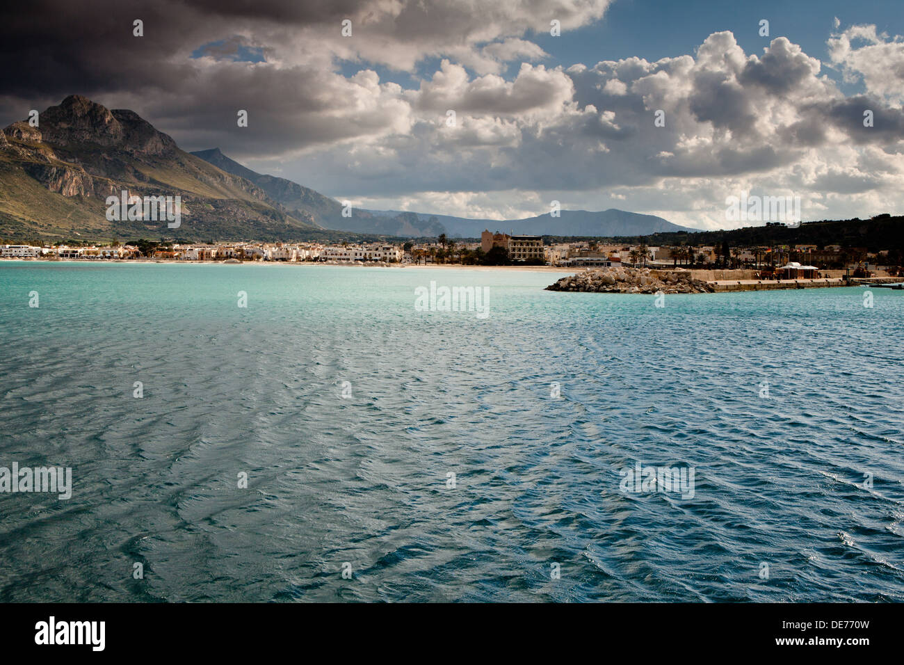San vito lo Capo bay and Mount Monaco in the province of Trapani ...