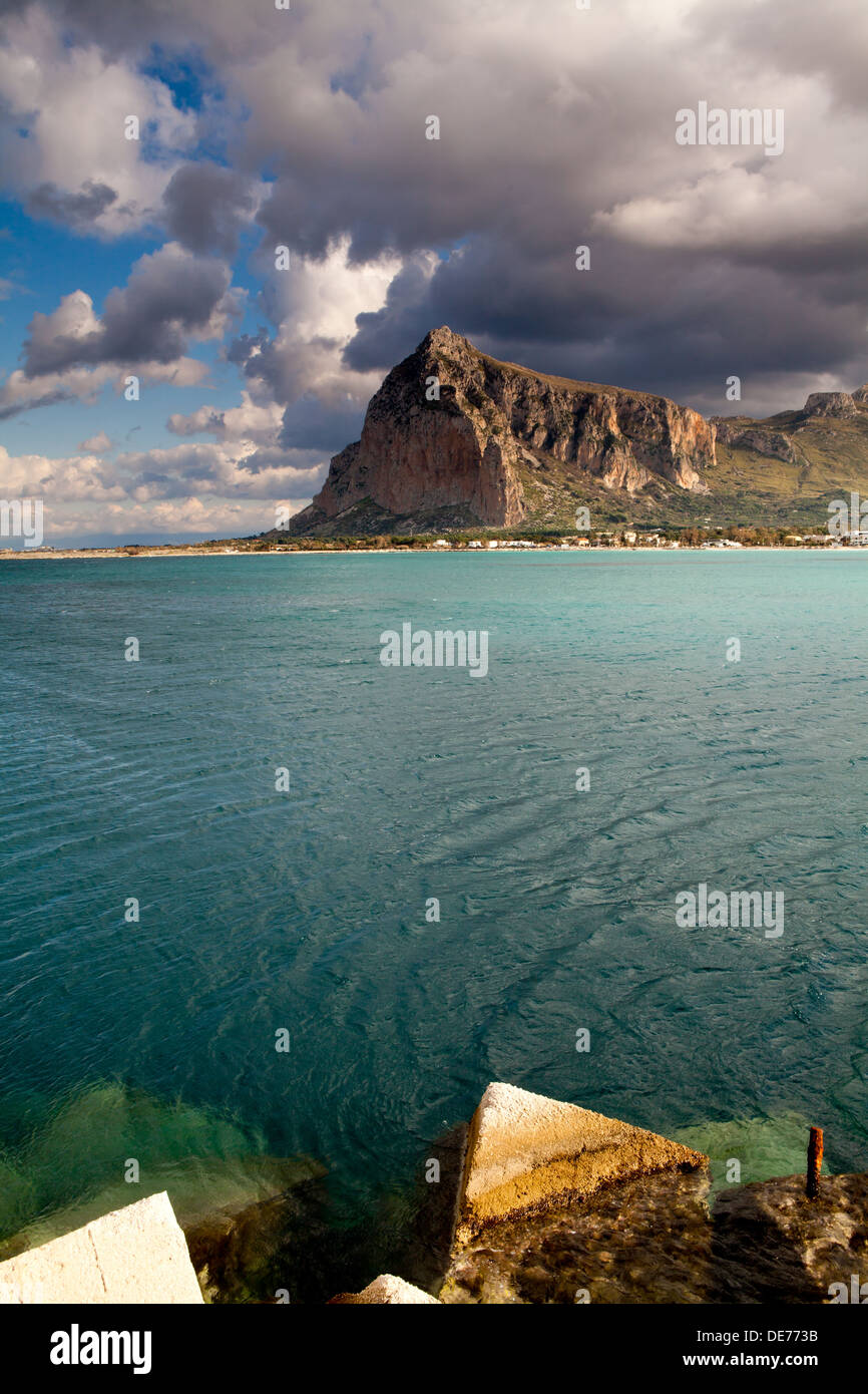 San vito lo Capo bay and Mount Monaco in the province of Trapani ...