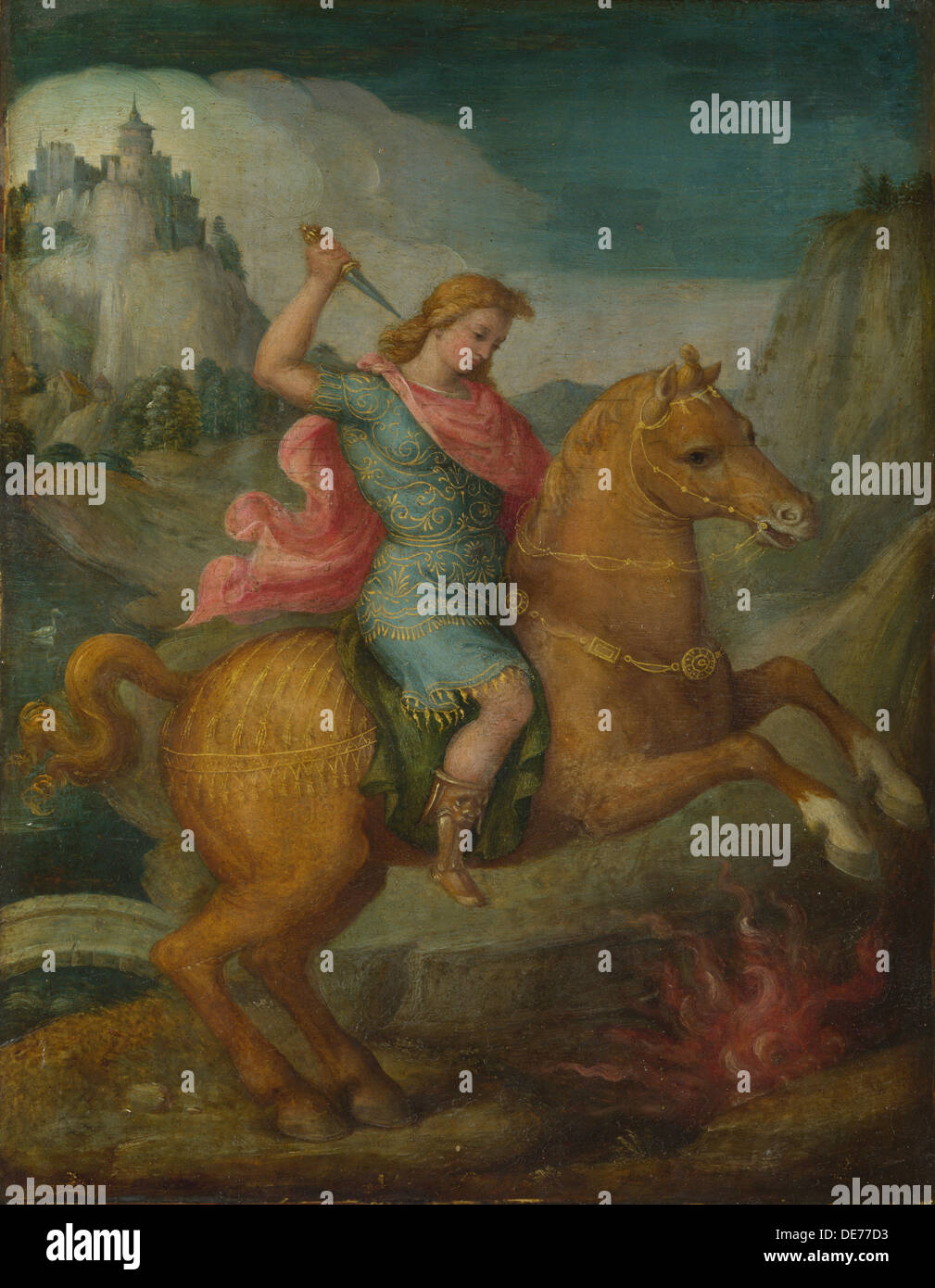 Marcus Curtius, c. 1525. Artist: Bacchiacca, Francesco (1494-1557 Stock ...