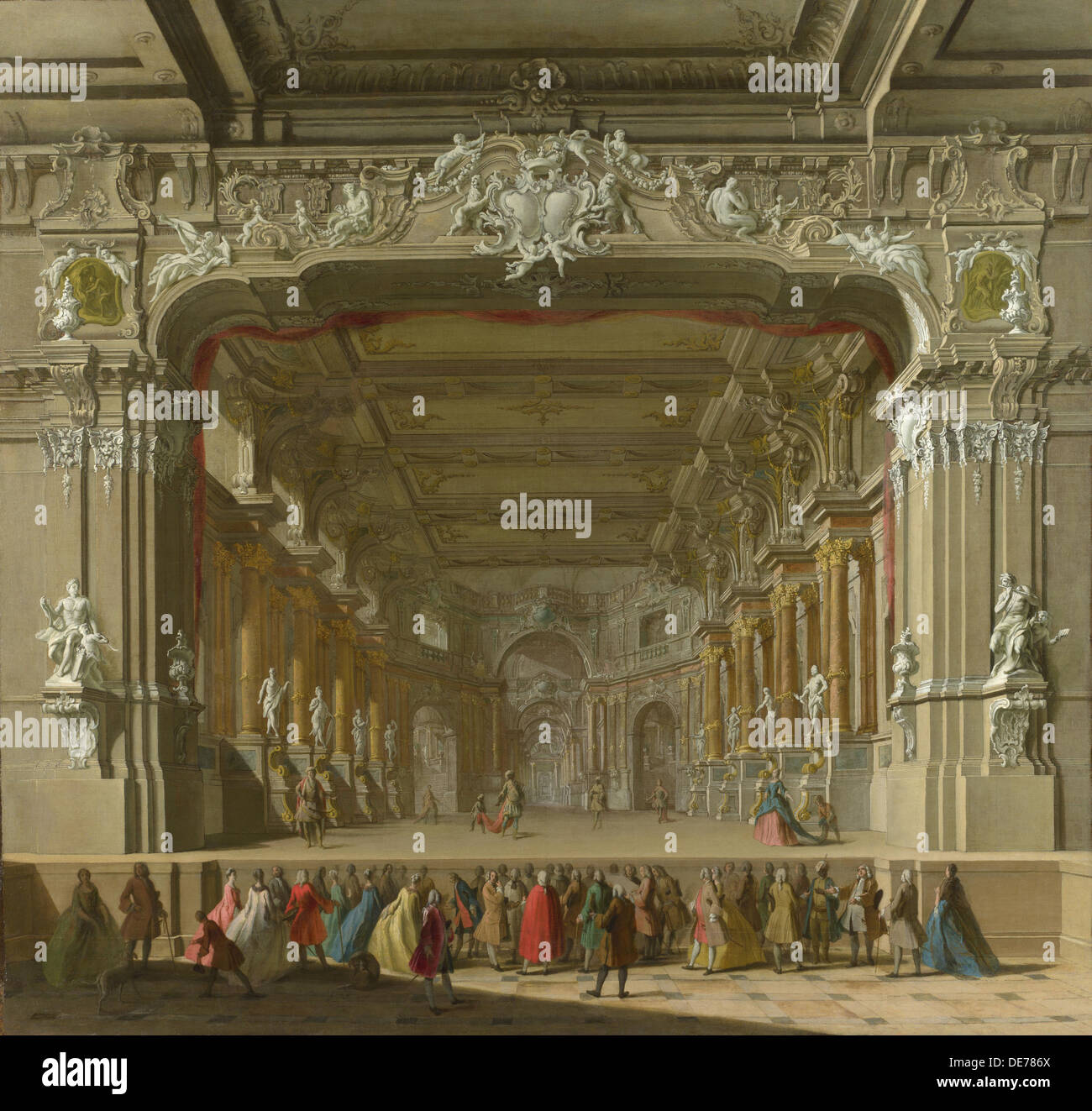 The Interior of a Theatre, Early 18th cen.. Artist: Italian master ...