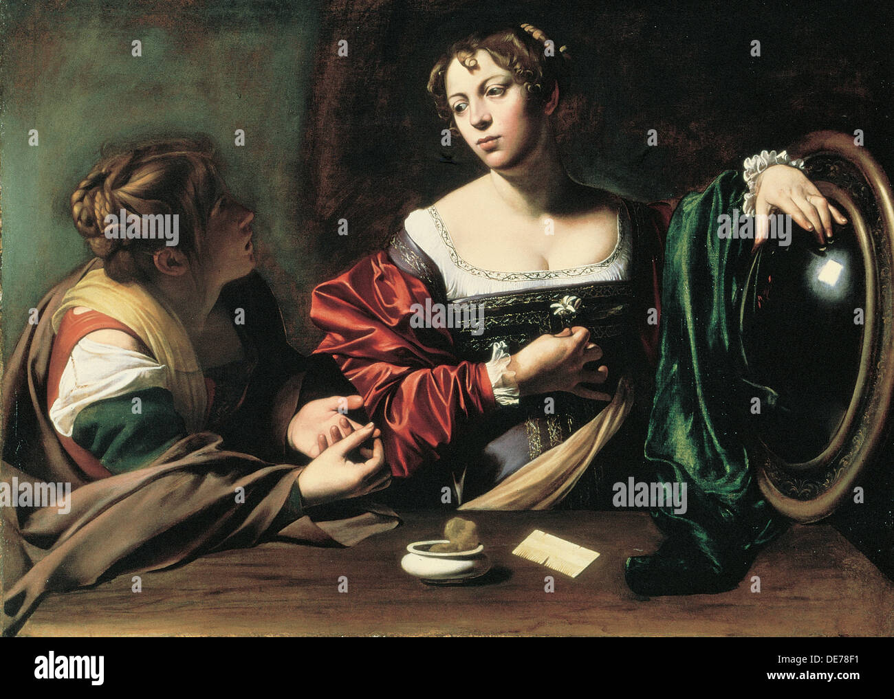 Martha and Mary Magdalene, c. 1598. Artist: Caravaggio, Michelangelo ...