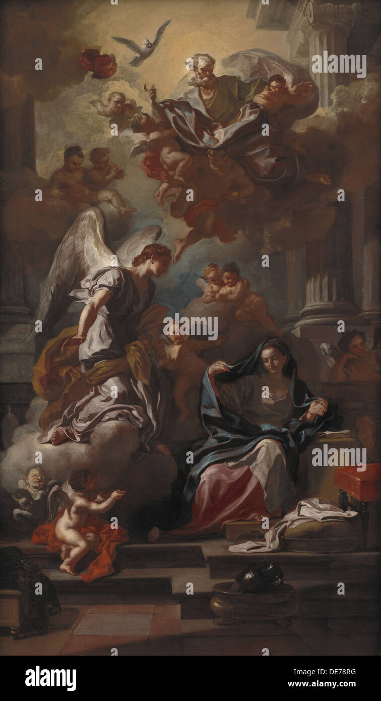 The Annunciation. Artist: Solimena, Francesco (1657-1747 Stock Photo ...