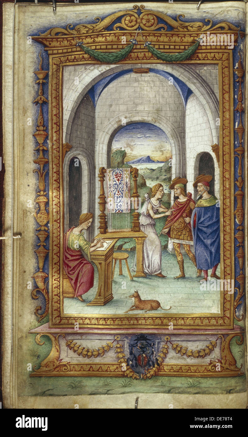 Penelope writing, Telemachus and Laertes (Illustration for The Heroides ...