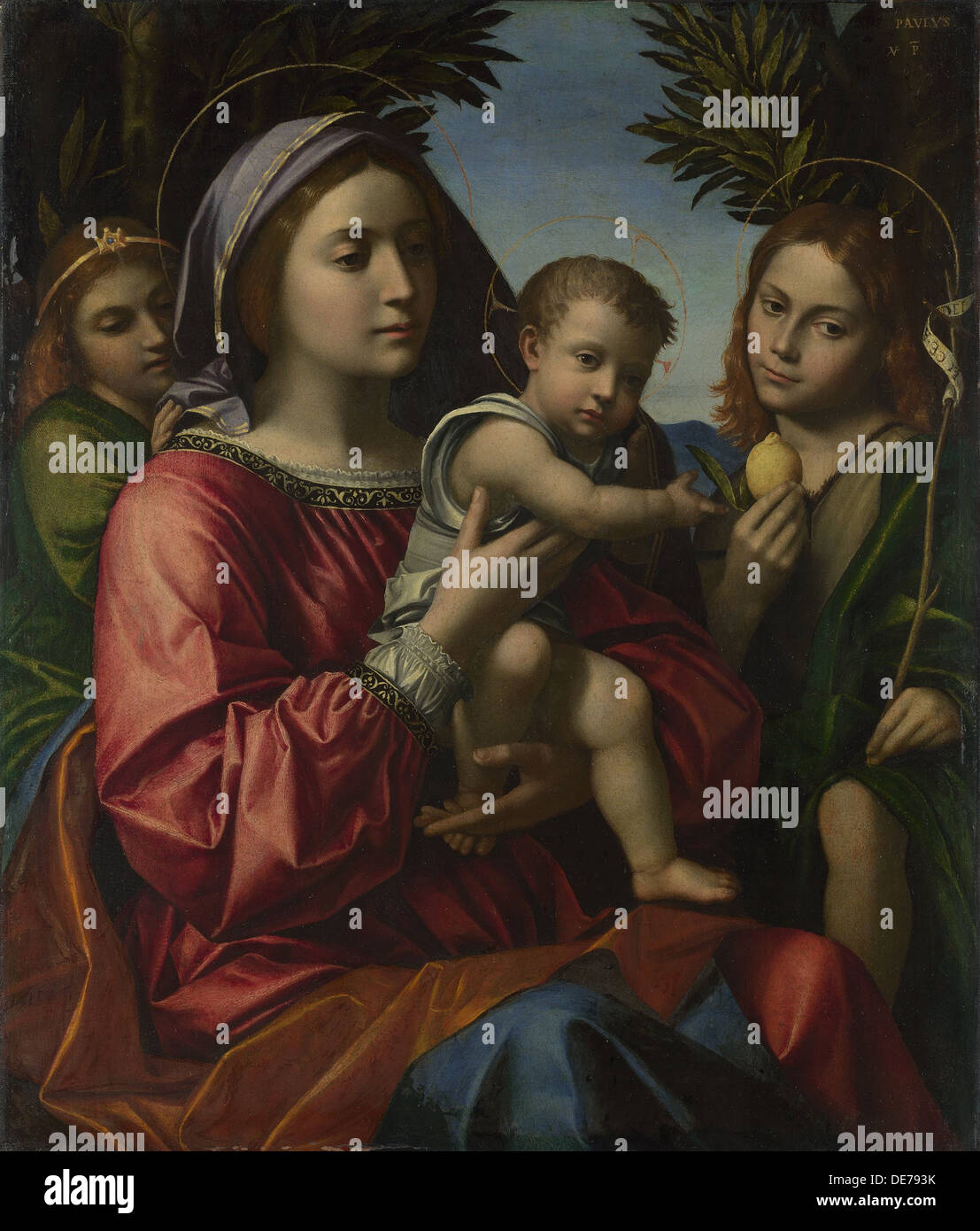 The Virgin and Child with the Baptist and an Angel, c. 1516. Artist ...