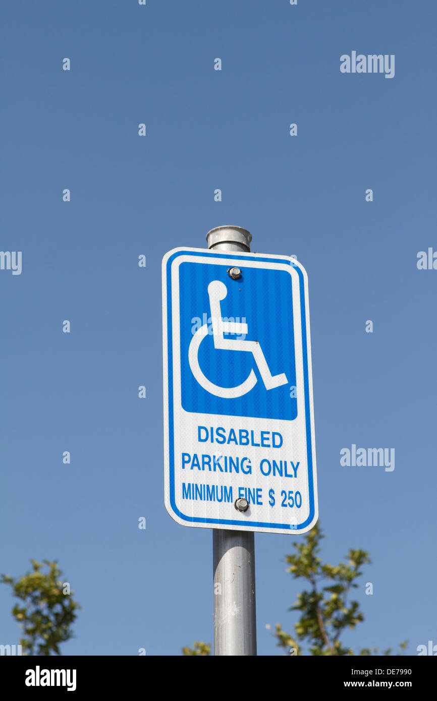 An American Disabled parking only sign Stock Photo - Alamy