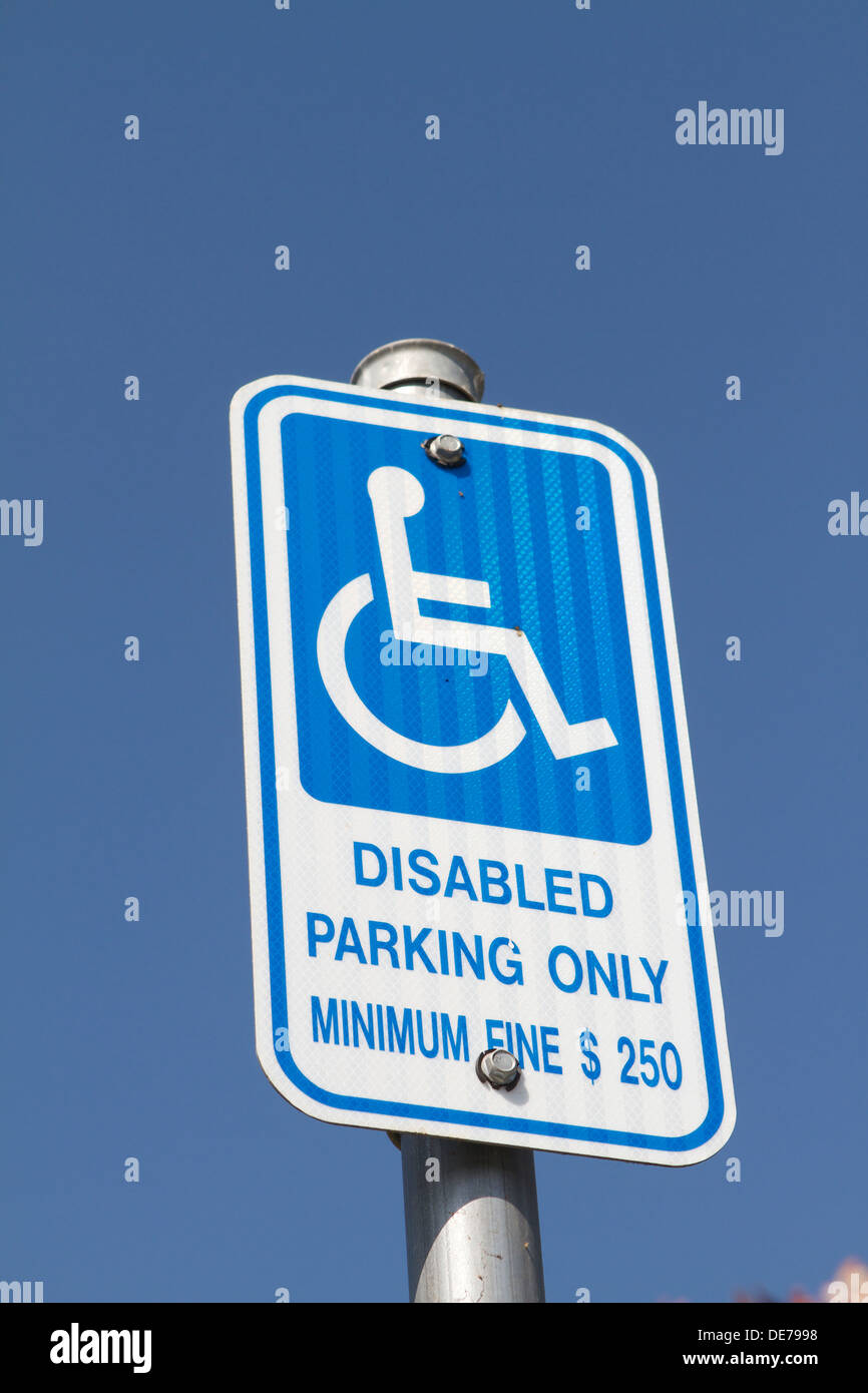 An American Disabled parking only sign Stock Photo - Alamy