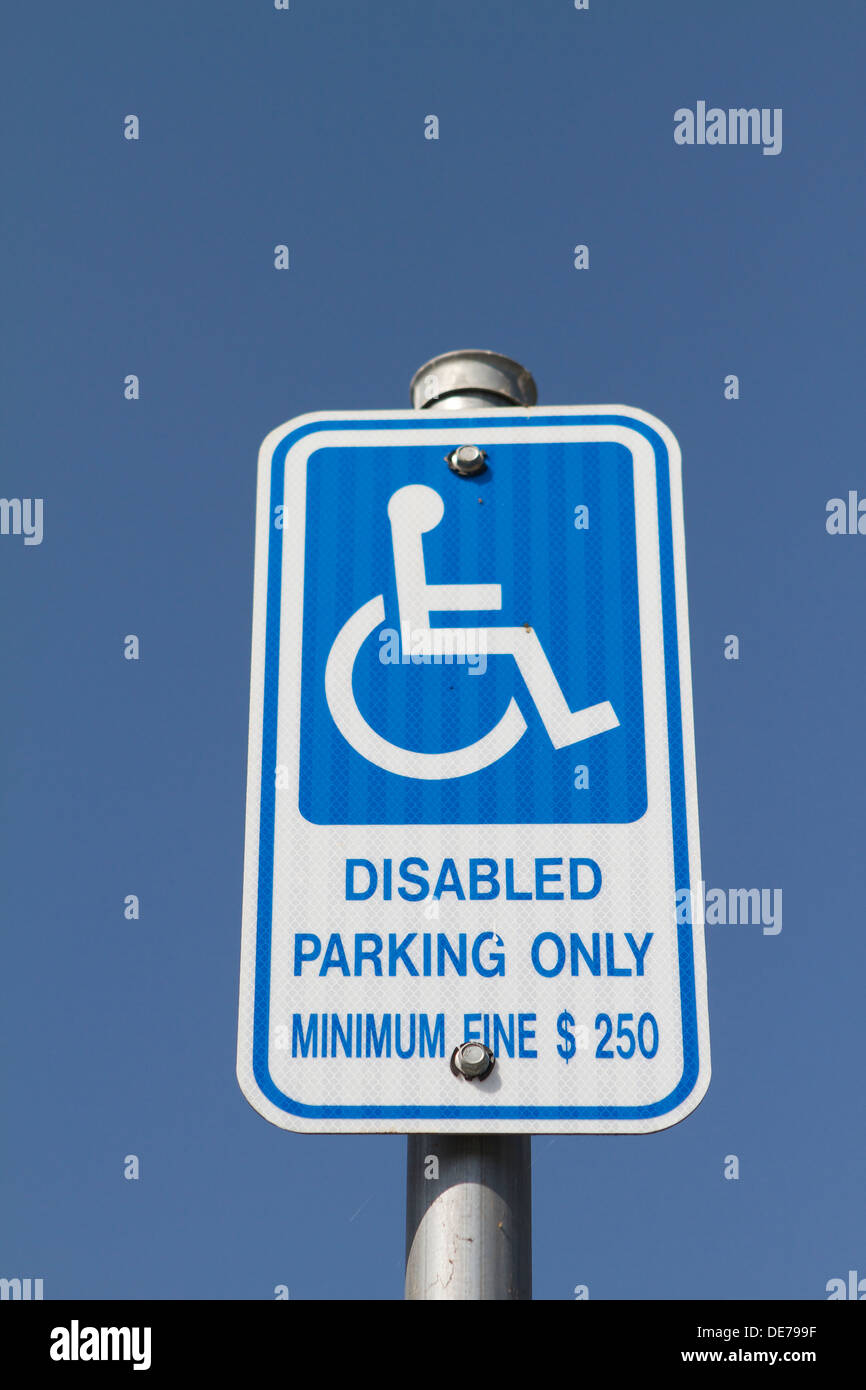 An American Disabled parking only sign Stock Photo - Alamy