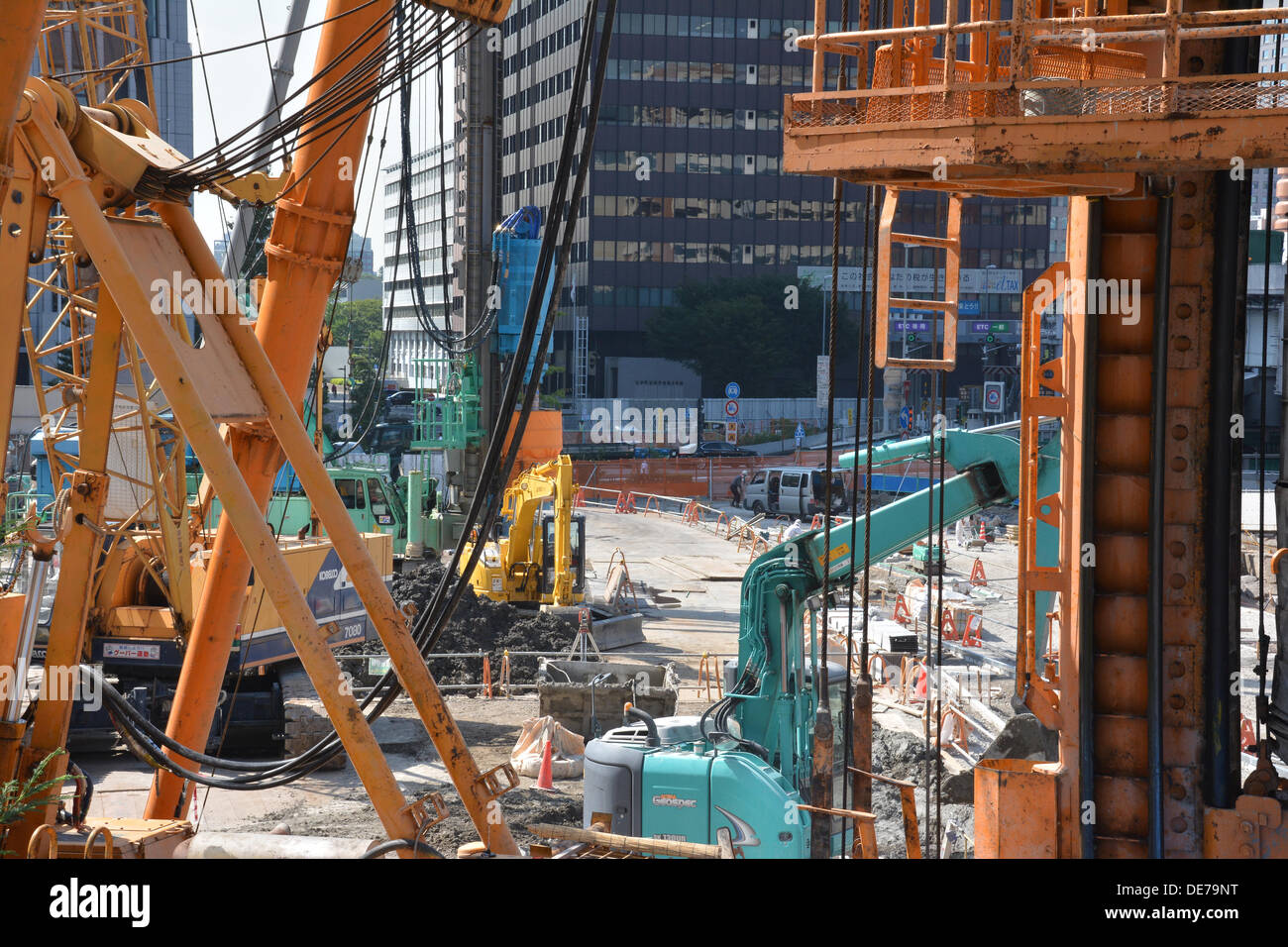 September 12, Tokyo, Japan - Demolition work continues at one of ...
