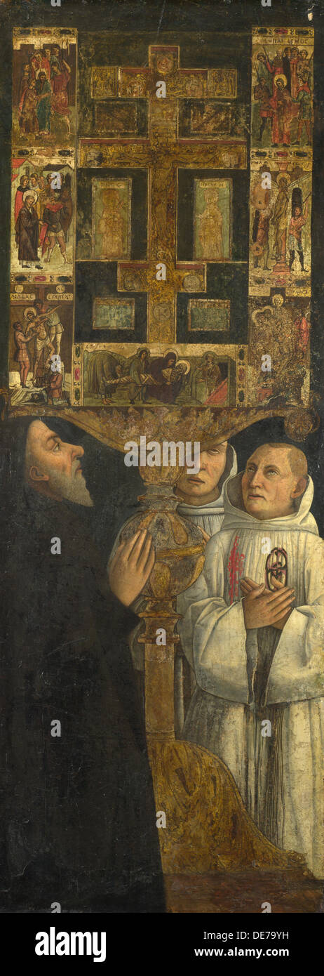 Cardinal Bessarion and Two Members of the Scuola della Carità in prayer ...