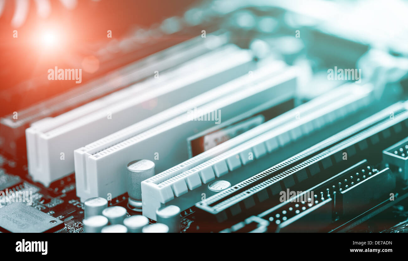 printed circuit board and the red LED Stock Photo - Alamy