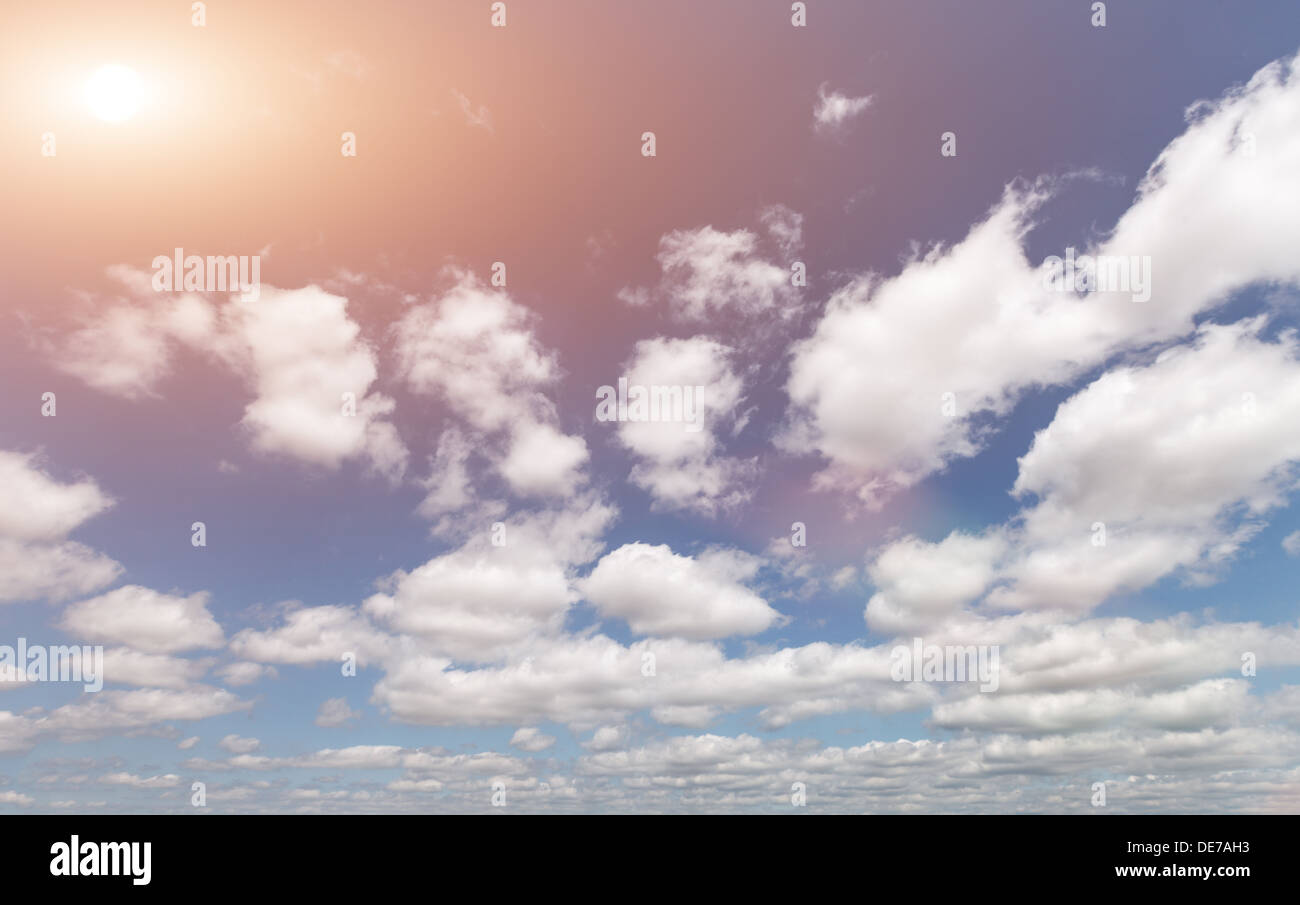 sky with clouds and sun Stock Photo - Alamy