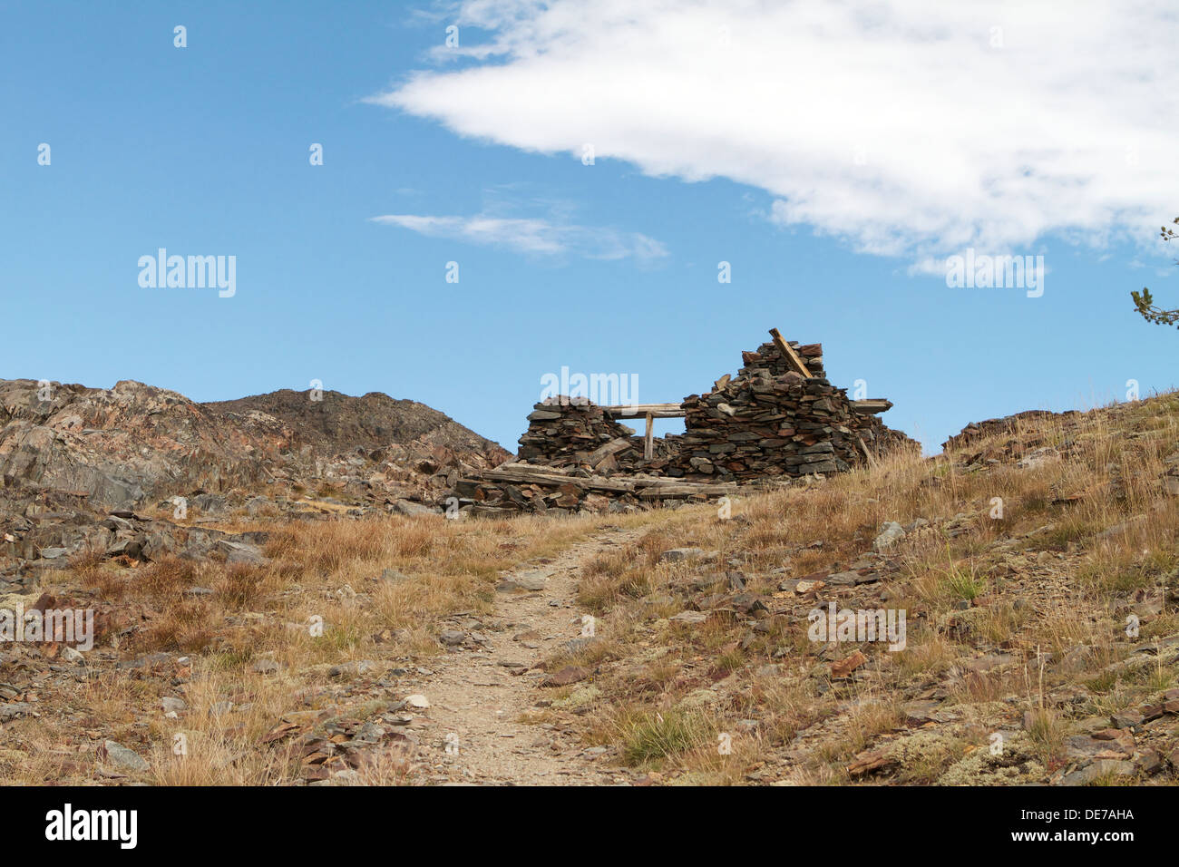 Old stone buildings at the Great Sierra Mine Historic Site in the ...