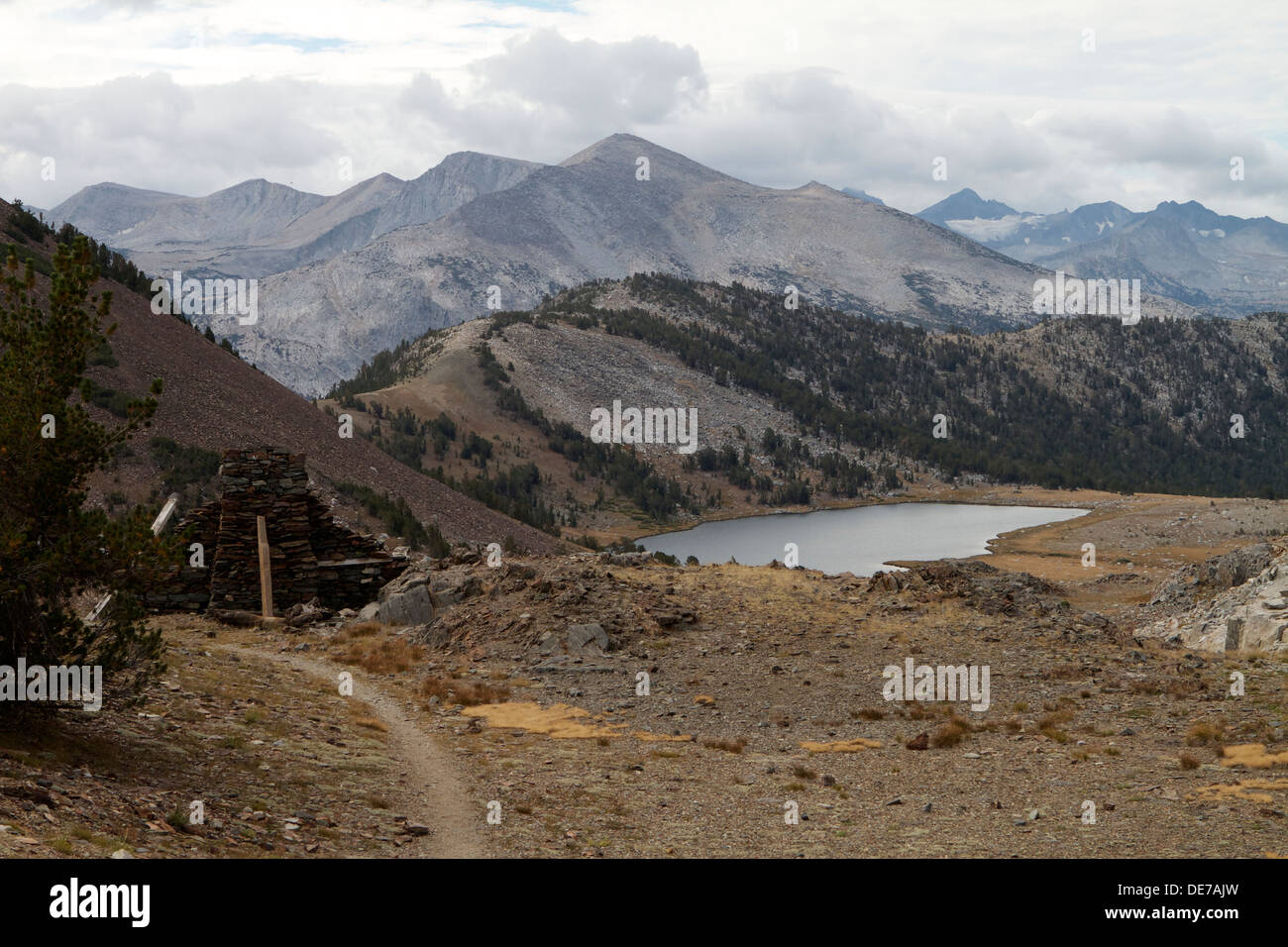 A trail leading to Gaylor Lakes in the High Sierra Nevada mountains of ...