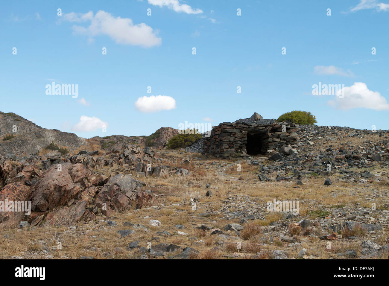 Old stone buildings at the Great Sierra Mine Historic Site in the ...