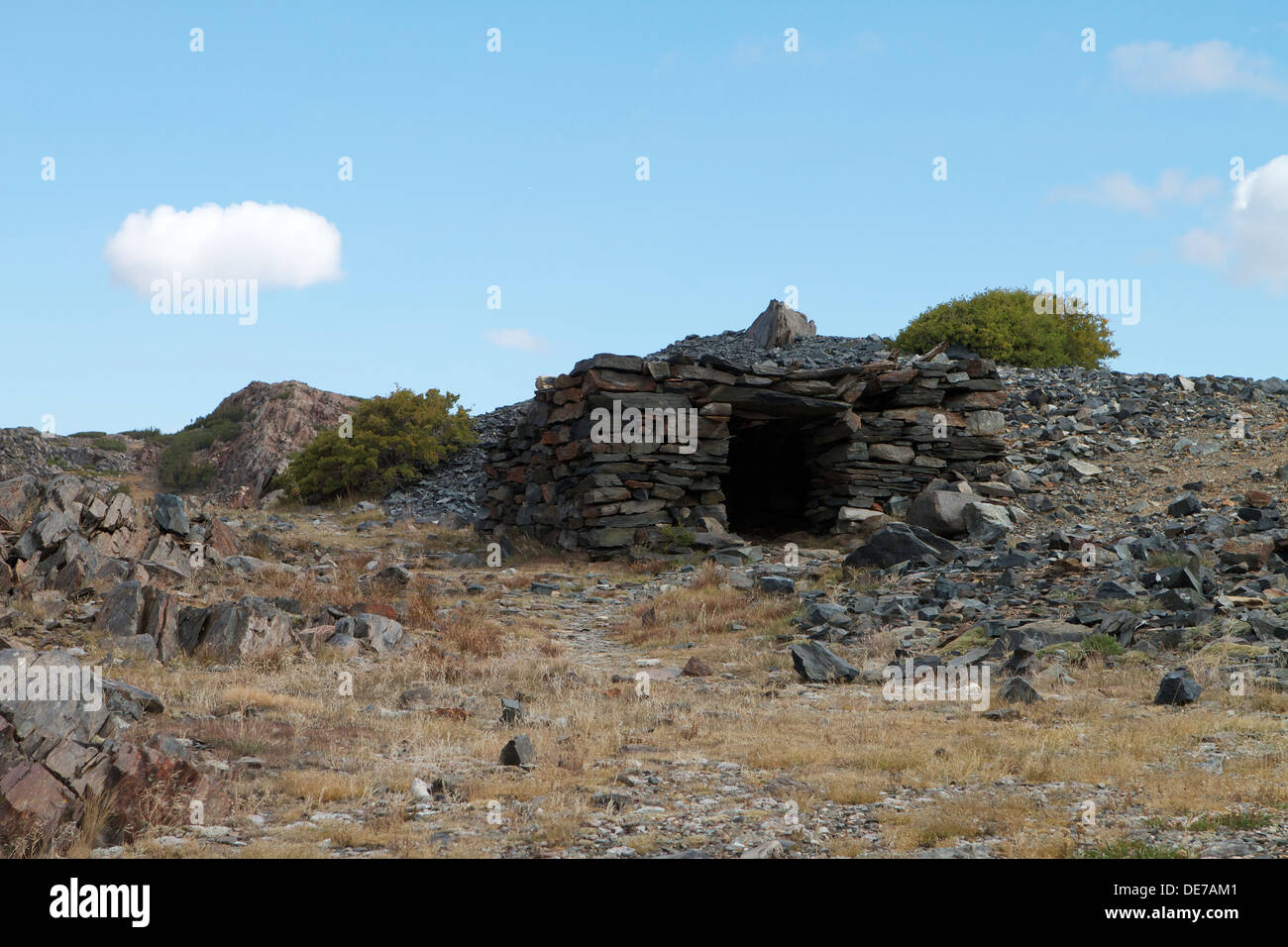Old stone buildings at the Great Sierra Mine Historic Site in the ...