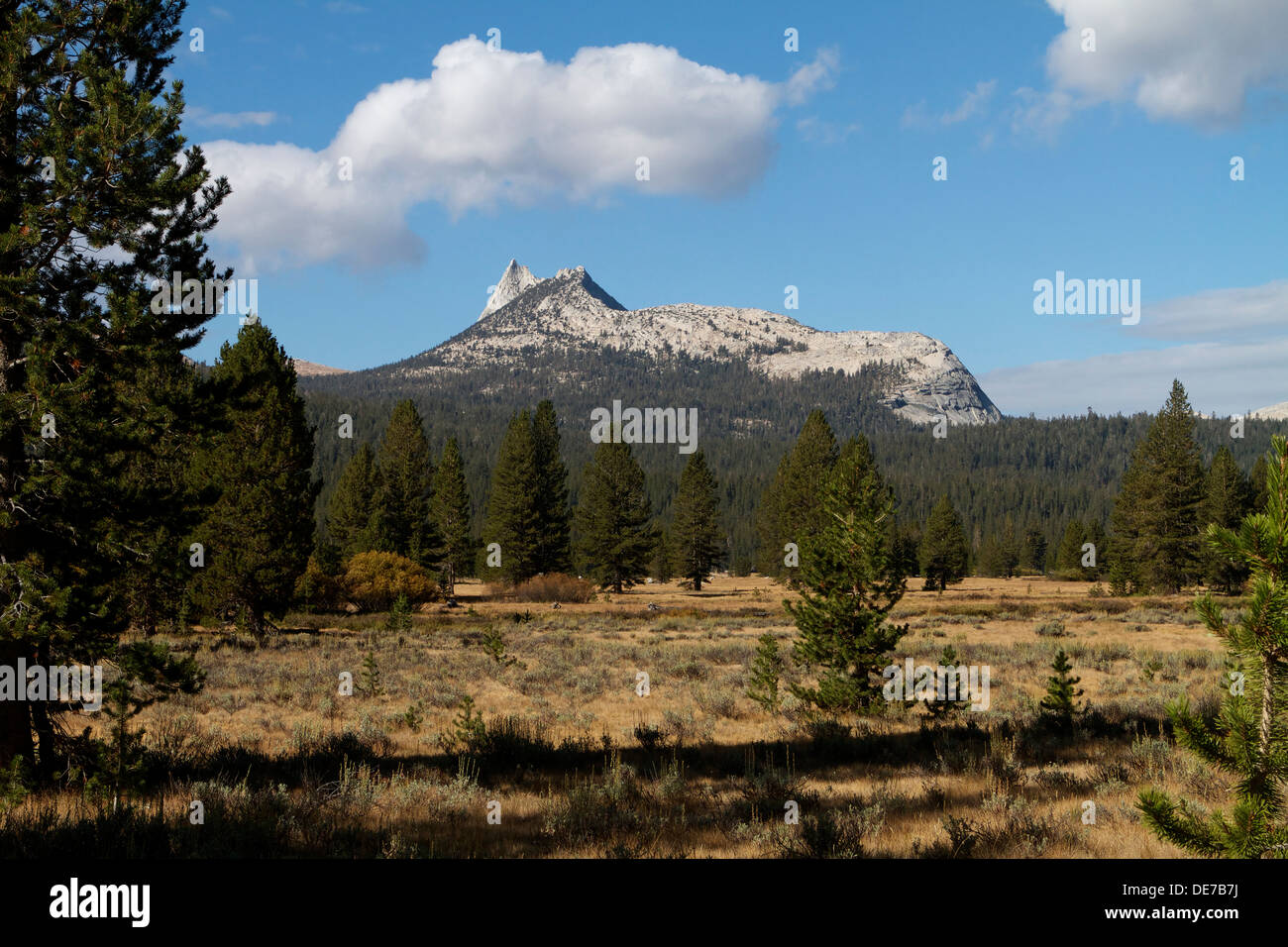 Cathedral peak in Yosemite's high country part of the cathedral range ...