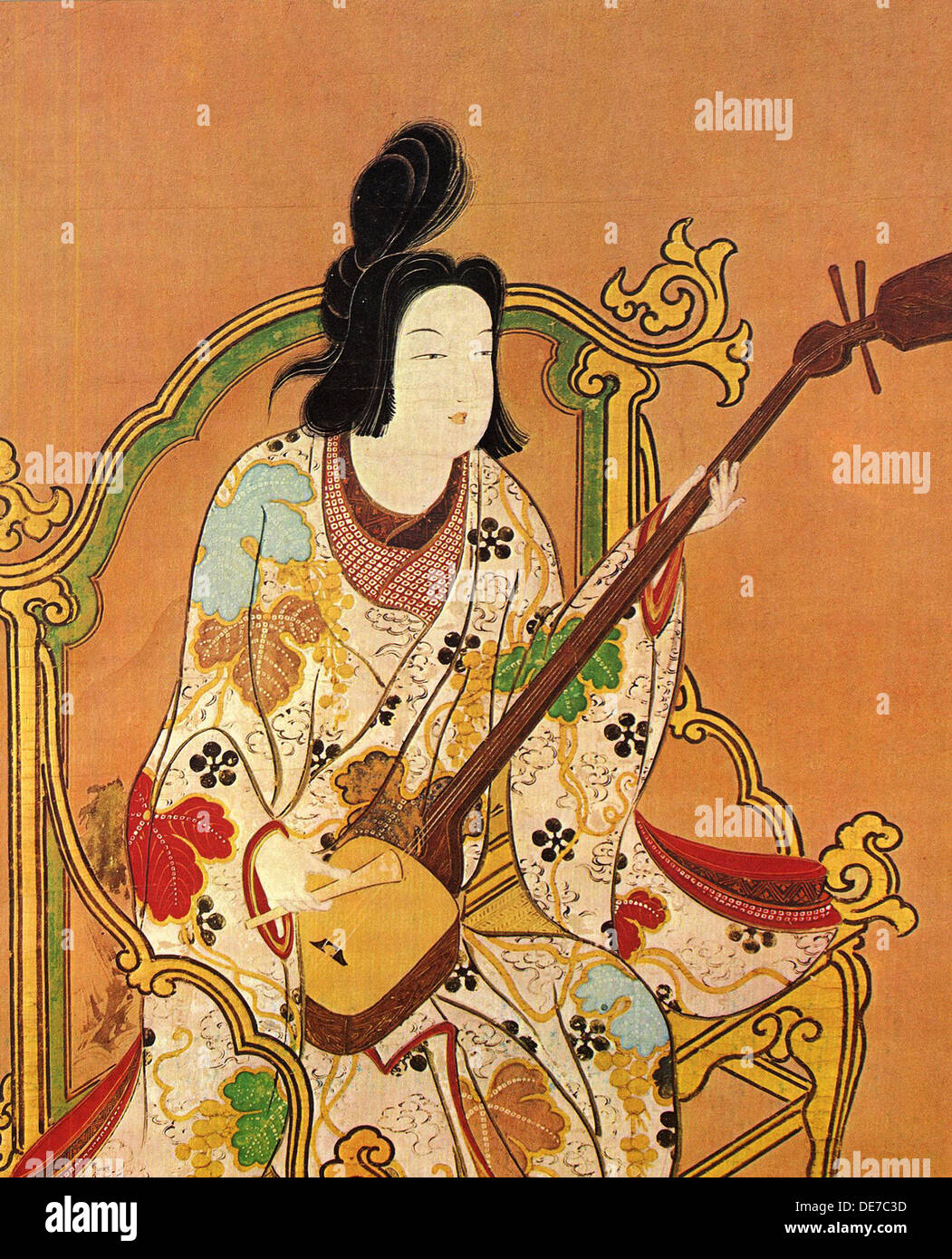 Girl playing shamisen half 17th hi-res stock photography and images - Alamy