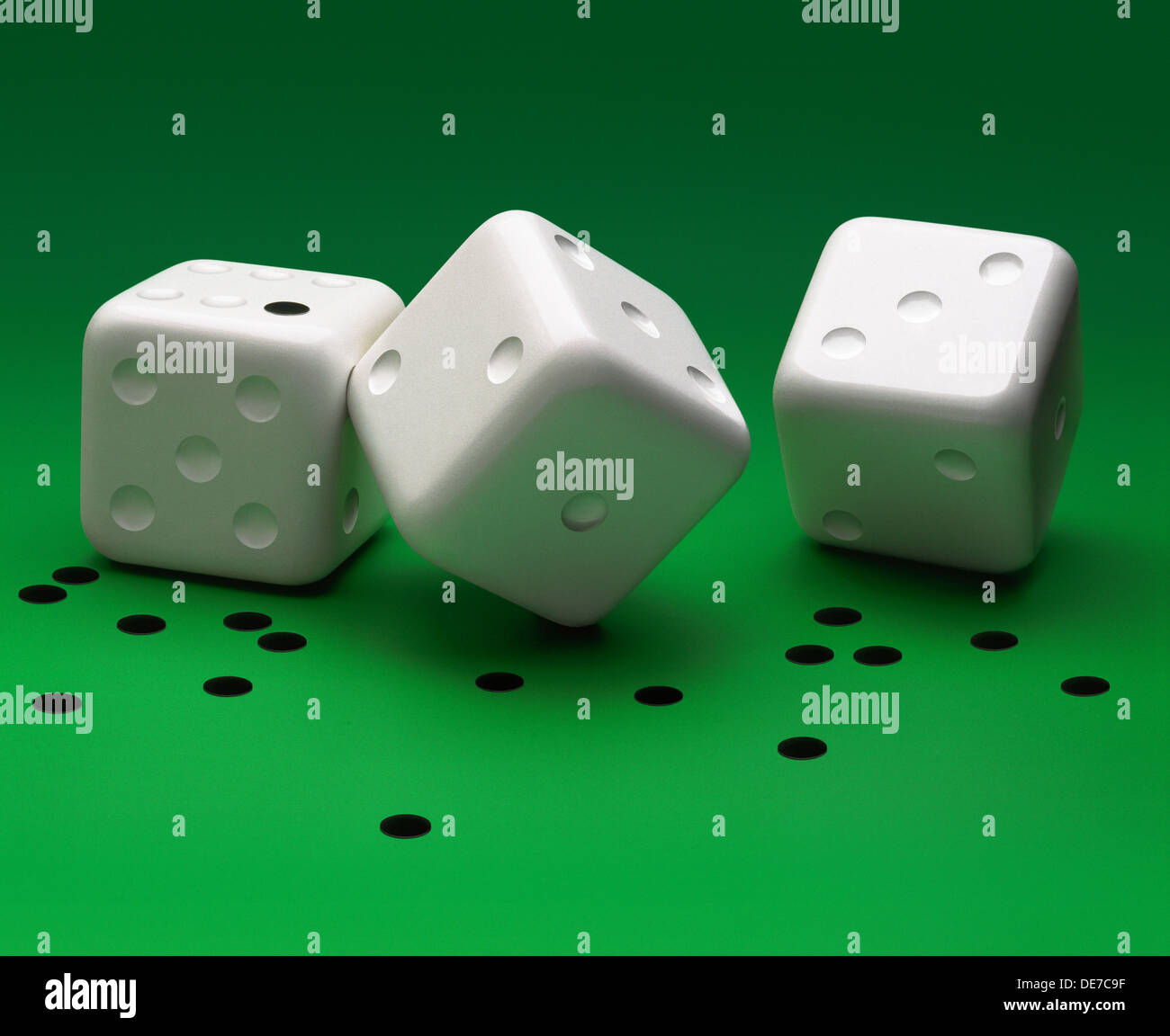 Three dice - transformation of luck Stock Photo - Alamy
