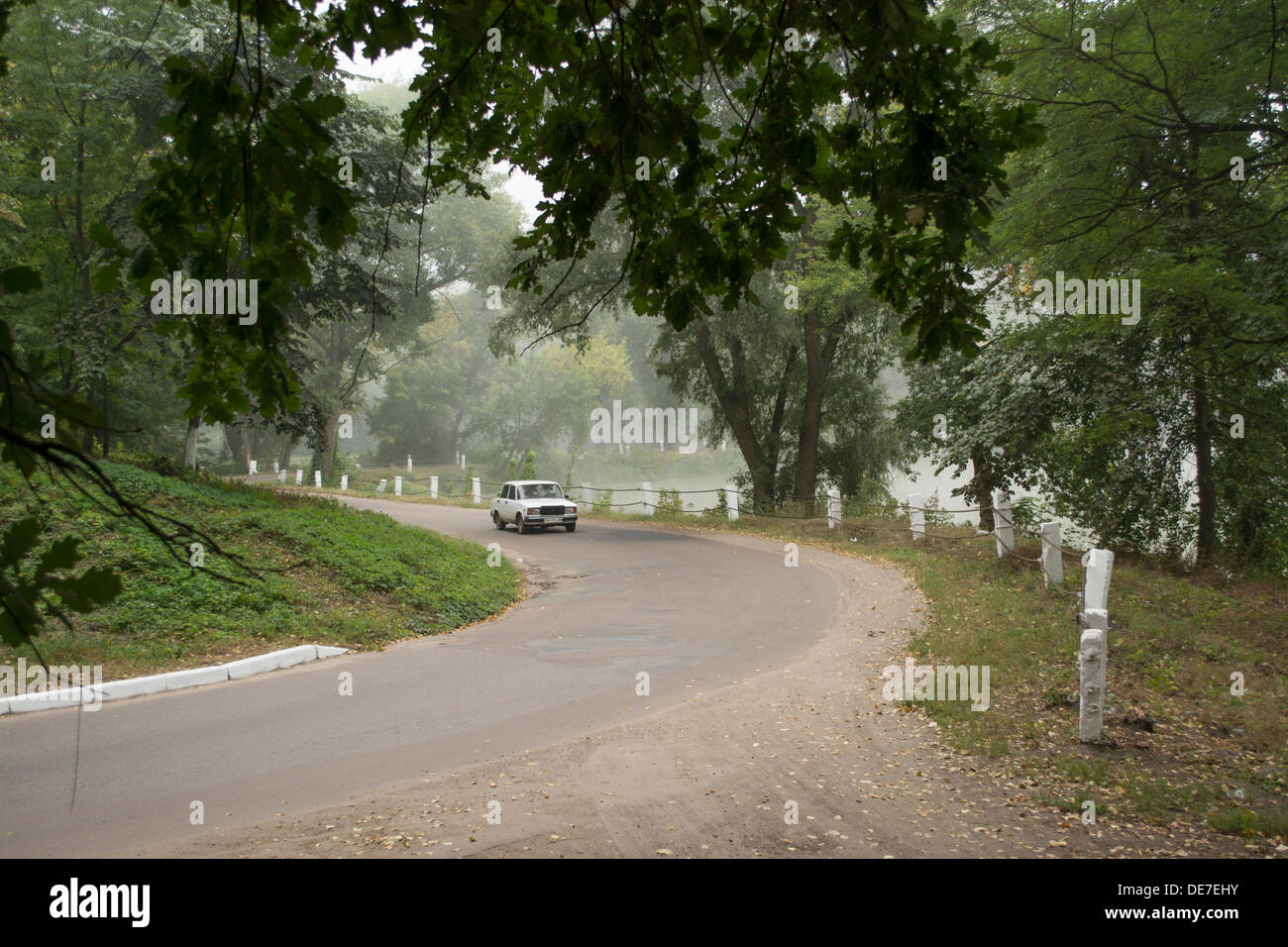 Old Russian car on countryside road, Ukraine Stock Photo - Alamy
