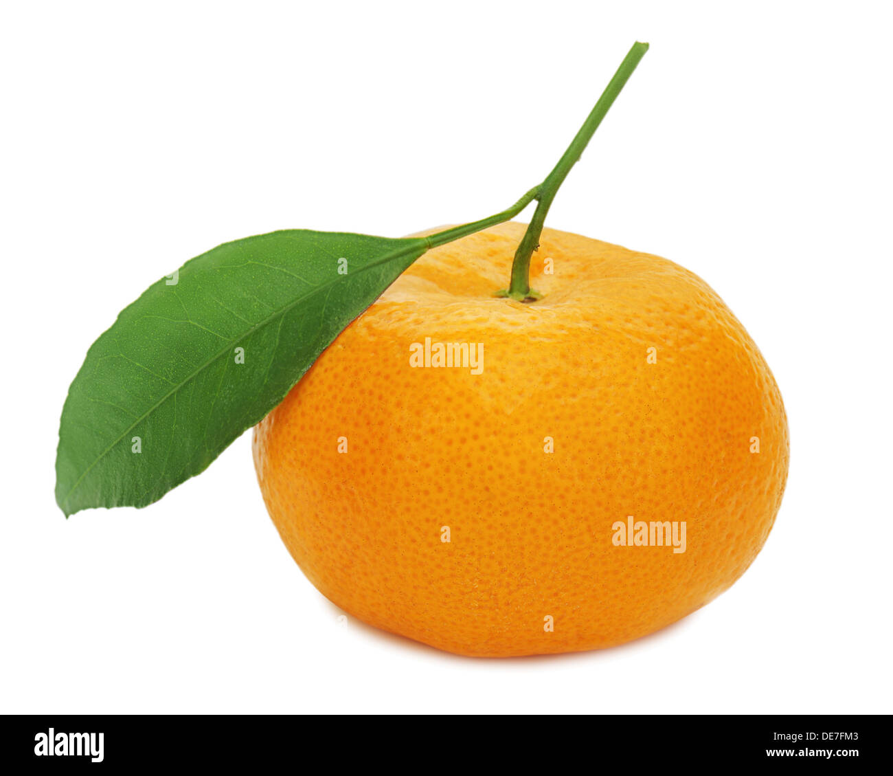 Fresh tangerine with green leaves isolated on white background Stock ...