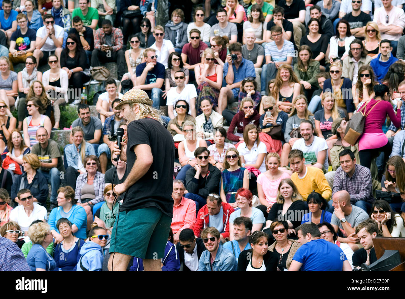 Berlin, Germany, singers and spectators at the Bearpit karaoke show at ...