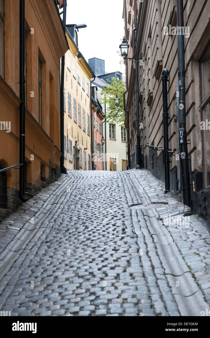 A cobbled alleyway in Stockholm's Gamla Stan Stock Photo - Alamy