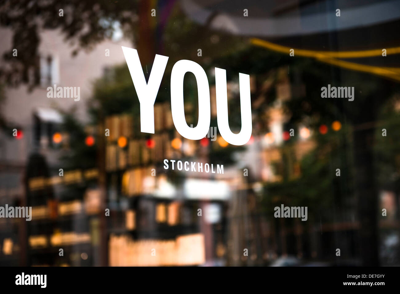 You beauty window sign in Stockholm Stock Photo - Alamy