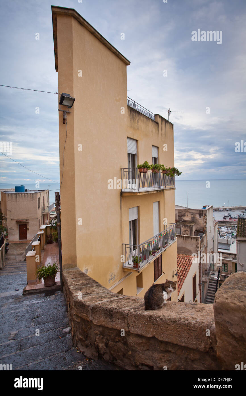 Typical Sciacca buildings in Sciacca in the province of Agrigento ...