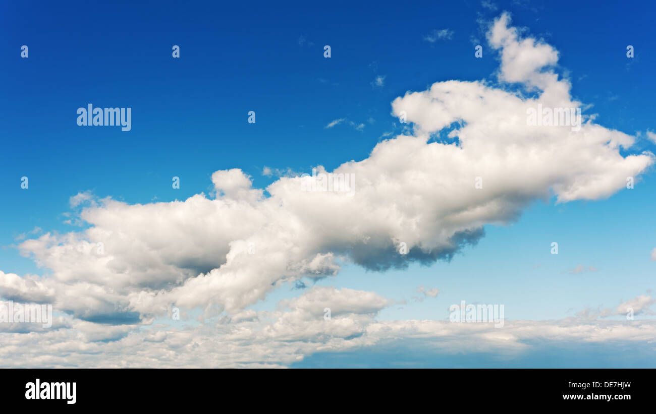 Beautiful view of blue sky and clouds. Real scene without any light ...