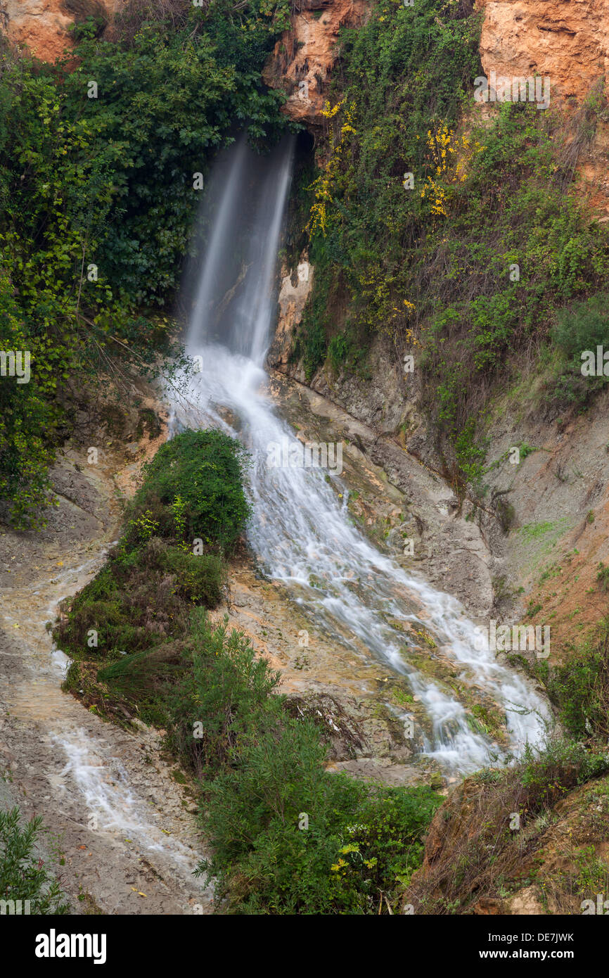 Waterfall at the Albaida's river calve, Atzeneta de Albaida, Comunidad ...