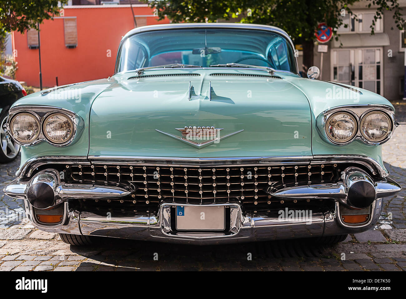Germany, Baden Wuerttemberg, Ulm, Cadillac Oldtimer, close up Stock ...