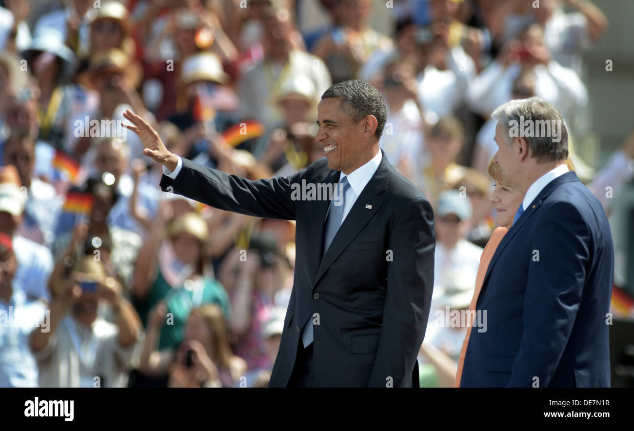 Berlin, Germany, U.S. President Barack Obama at the Brandenburg Gate ...