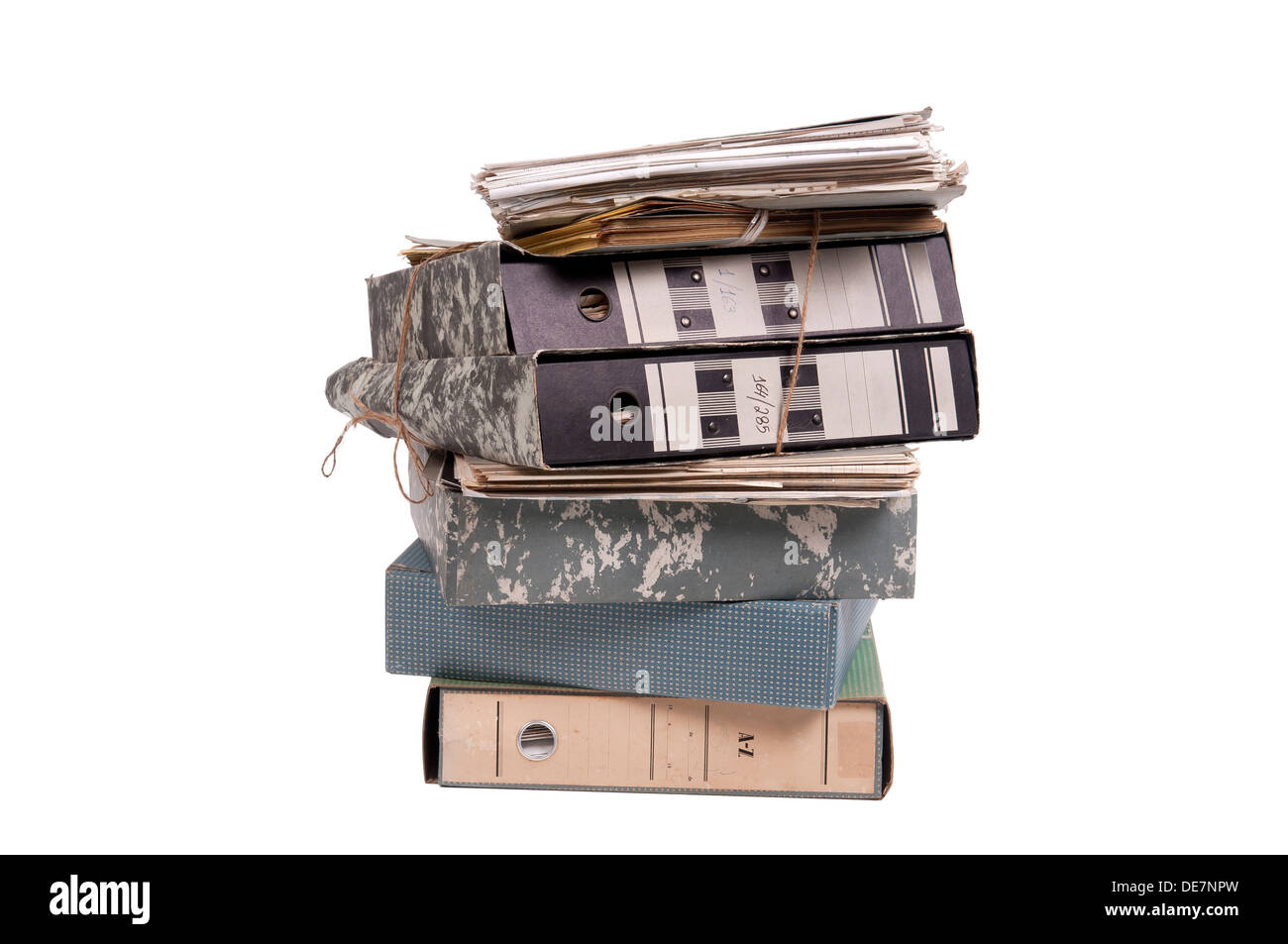 Big stack of files isolated in white Stock Photo - Alamy