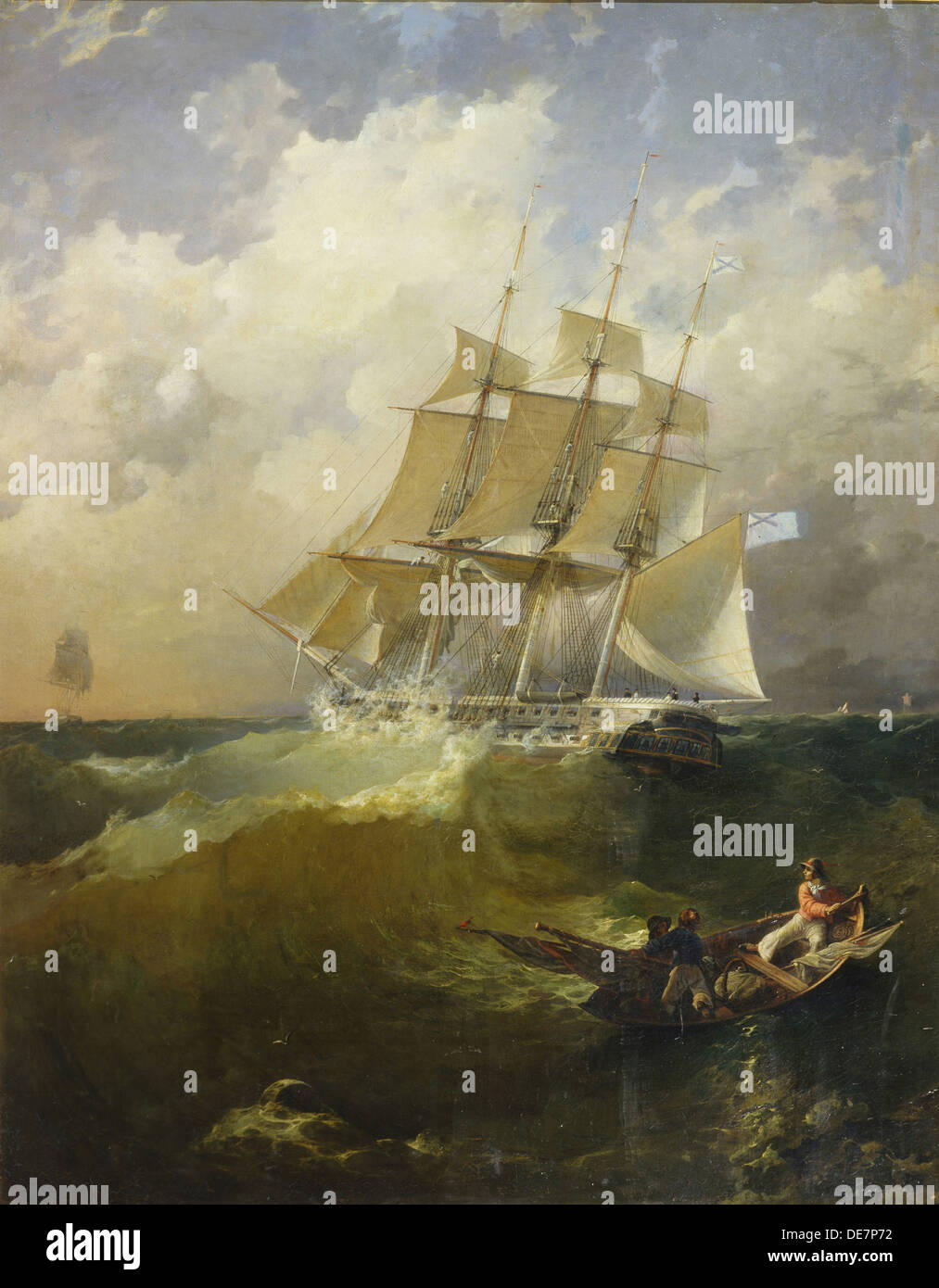 44-gun frigate Aurora, 1844. Artist: Borispolets, Platon Timofeyevich ...