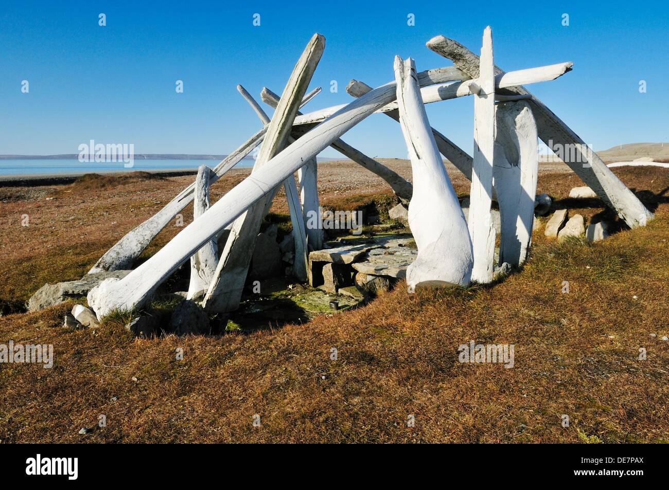 historic Inuit house from the Thule Culture made out of whale bones ...