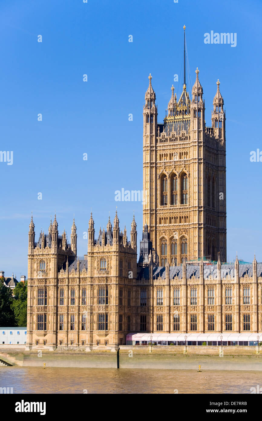 Victoria Tower & the Palace of Westminster, London UK. Victoria Tower stands at the House of ...